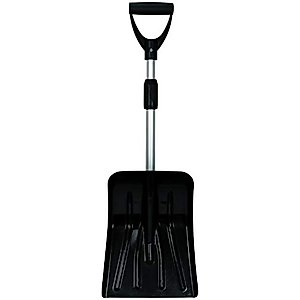 Bigfoot 1174A6W-1 Collapsible Car Trunk Lightweight Aluminum-Polyethylene Scoop-Black Snow Shovel