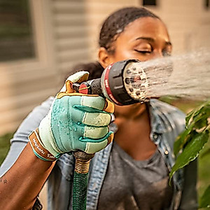 Wells Lamont Women's HydraHyde Water-Resistant Leather Palm Hybrid Work Gardening Gloves, Small (3250S), Blue