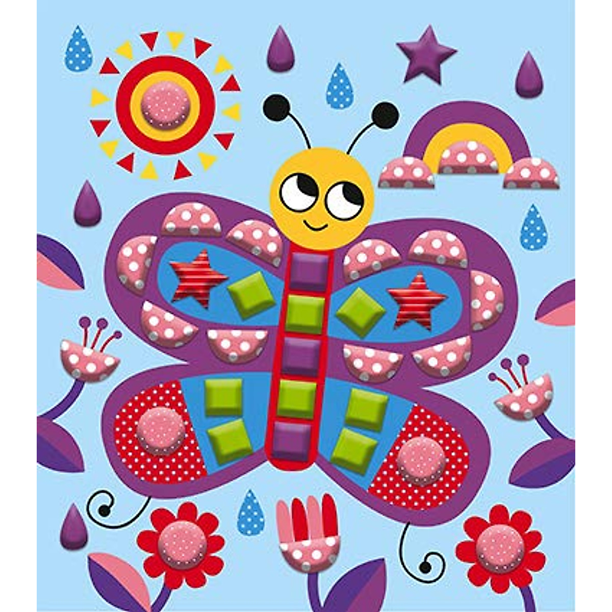 Janod Crafts – No Mess No Glue Foam My First 3D Animal Sticker Mosaic Picture Kit – Creative, Imaginative, Inventive, and Developmental Play - STEAM Approach to Learning – Ages 3-8+