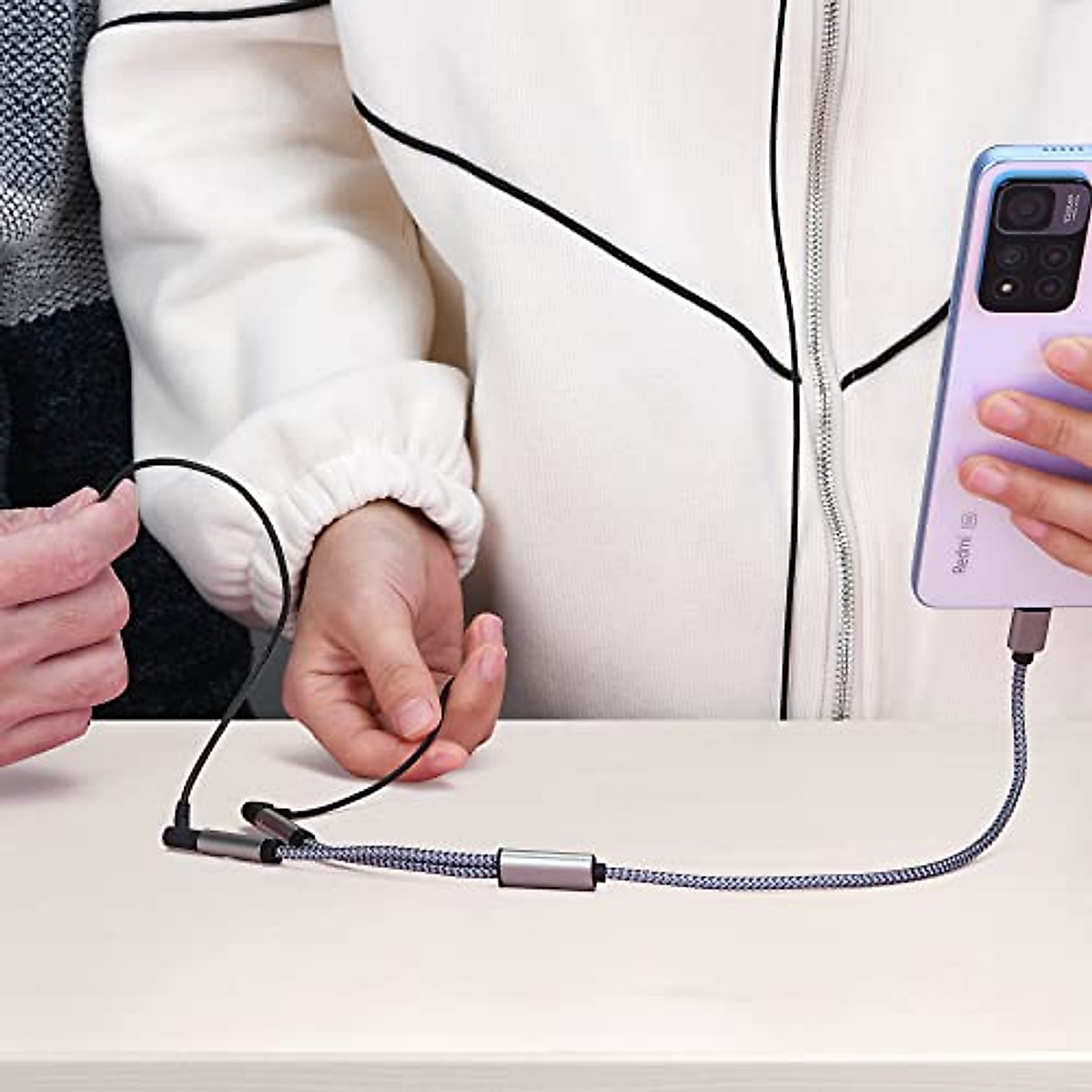 USB Type C to 3.5mm Female Headphone Jack Splitter, Dual Headphone Jack Adapter Compatible with iPad, Samsung S21 S20 S20+ Ultra, Google Pixel 4 3 XL