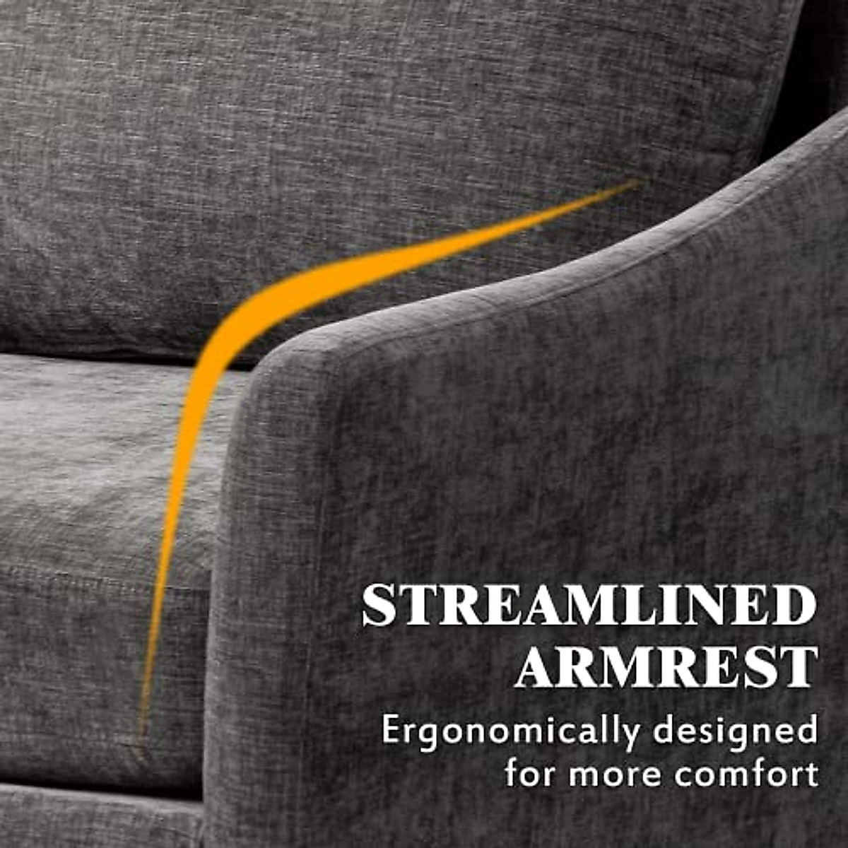 MELLCOM Modern U Shaped 6-seat Sectional Sofa Couch, Convertible Chenille Modular Sofa, Reversible Sleeper Couch with Chaise Lounge and Ottoman for Living Room, Grey