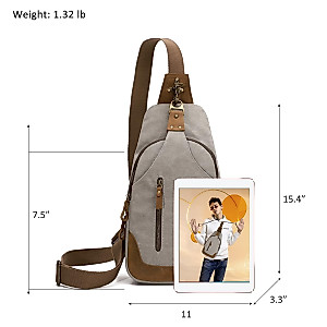 Canvas Sling Bag Crossbody Backpack Shoulder Casual Rucksack for Men Women