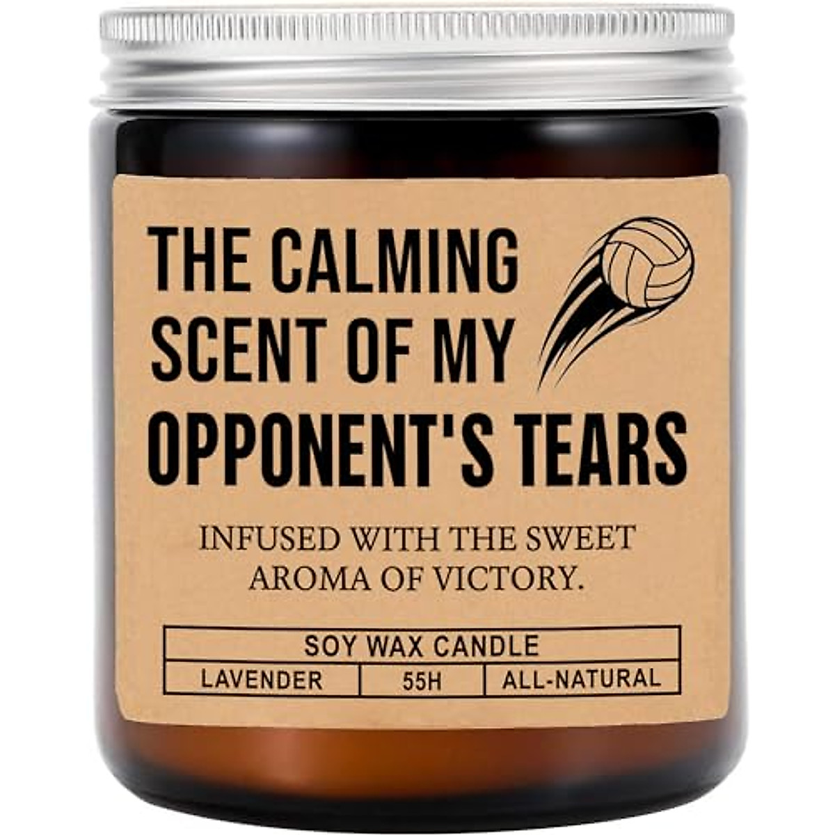 FundingCharlee The Calming Scent of My Opponent's Tears Candle - Funny Volleyball Candle - Candle Gift for Coach- Mom -Dad - Player Senior Volleyball Gift - Lavender Scented Candles - Soy Wax Candle