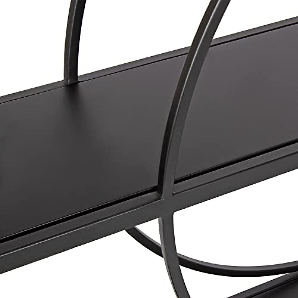 Kate and Laurel Geometric Pirzada Wall Shelf, 36" x 24", Black, Modern Wall Storage