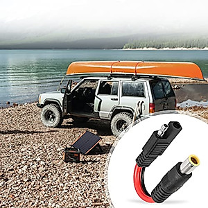 PNGKNYOCN SAE to DC 8mm Short Cable 10cm 14 AWG SAE Solar Connector to DC 8mm Male Connector Power Cable for Solar Generator Portable Solar Panel（2-Pack）