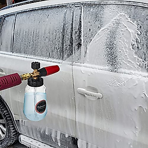 Raincovo Foam Cannon for Pressure Washer, Transparent Bottle Heavy Duty, Soap Cannon Lance Adjustable, 1/4 Inch Quick Connect
