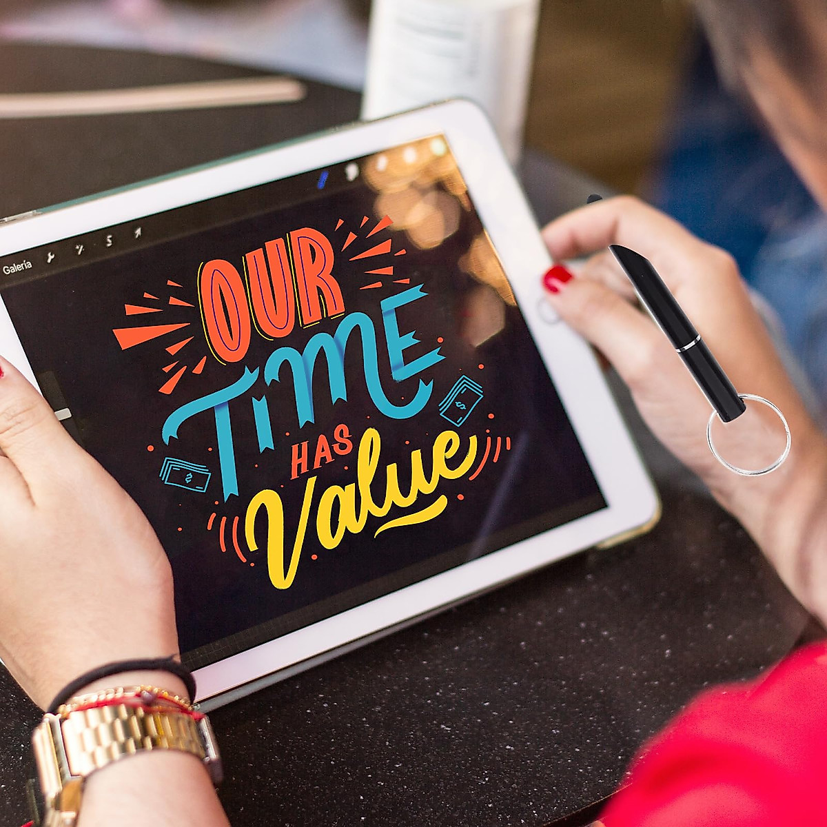 Tofficu 24 Pcs Touch Screen Ballpoint Pen Key Carabiner Stylus Pen Keychain Screen Stylus Pen Black Drawing Pens Ball Point Pens Black Drawing Pen Key Chain Portable Plastic Digital Tablet