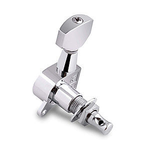 Holmer Sealed String Tuning Pegs Tuning Machines Grover Machine Heads Tuners Tuning Keys 6 In Line for Right Handed Acoustic Guitar or Electric Guitar Chrome.