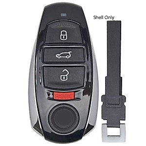 Keyecu Replacement Remote Key Shell Case Fob 4 Button for Volkswagen Touareg 2011-2016