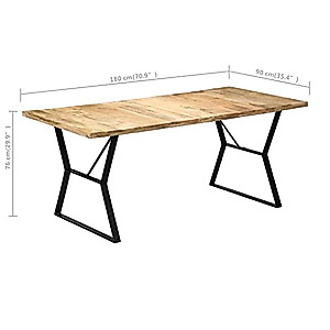 YPWRENH Snack Table Kitchen End Table Dining Table 70.8"x35.4"x29.9" Solid Mango Wood for Dining Room, Kitchen or Living Room