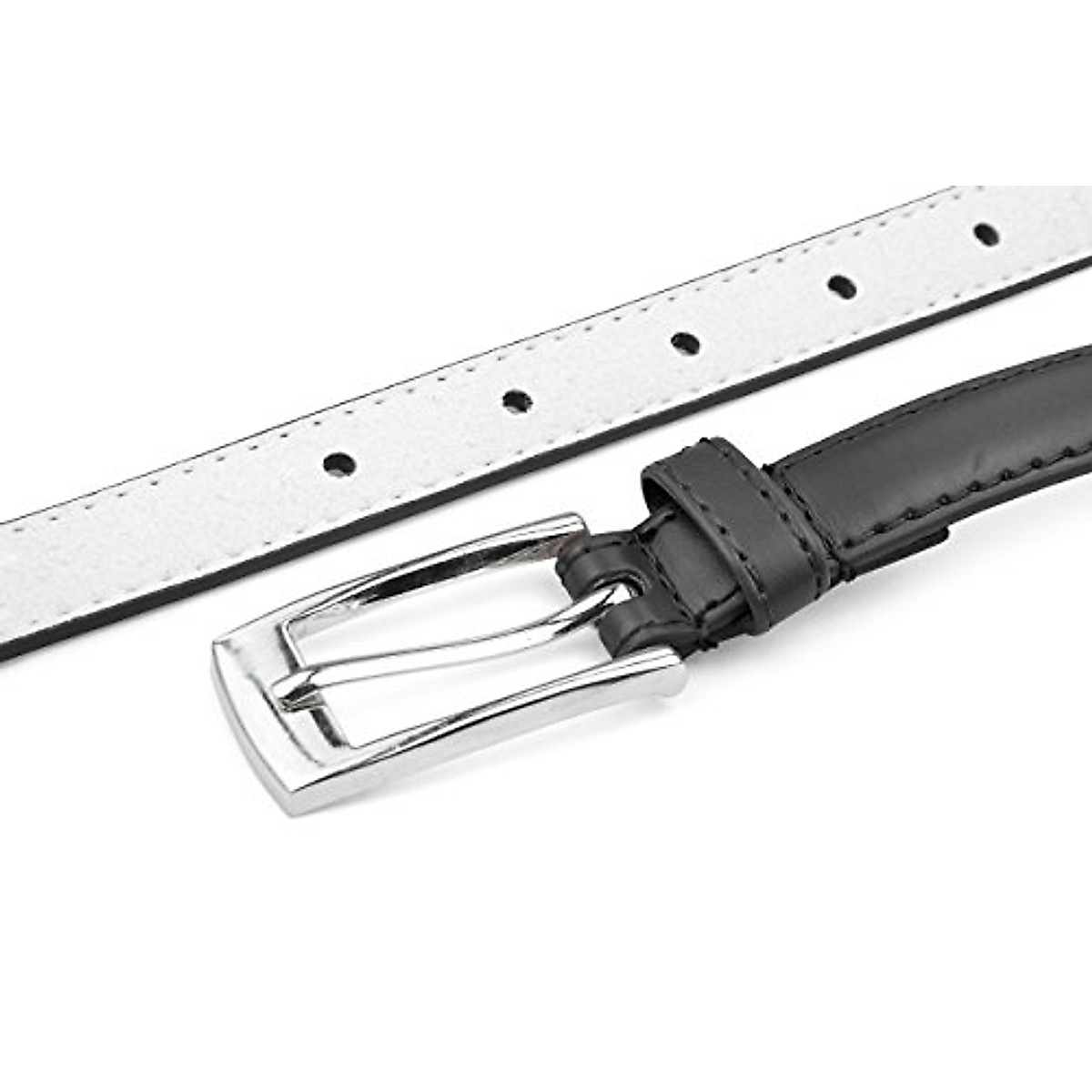 Belle Donne skinny belt women, belts for women, Dress, Belts Womens, Black Belt with Silver Polished Buckle Women's Belts, Black Belts for Women Large