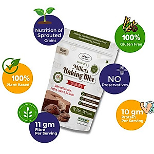 NIHKAN Gluten free Sprouted Millets Baking Mix Flour- 454g (16 Ounces) | Self Raising Flour for Multipurpose Baking needs of cakes, muffins, cookies and pizza | High protein & High Fibre