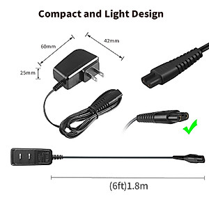 6FT Replacement for Bissell Pet Hair Eraser Charger, Charging Power Cord Compatible with Bissell 2390 2390A 23903 2284W 2284 14.4V Lithium Ion Hand Vacuum Power Cord P/N 1614206 ZD5F230030US