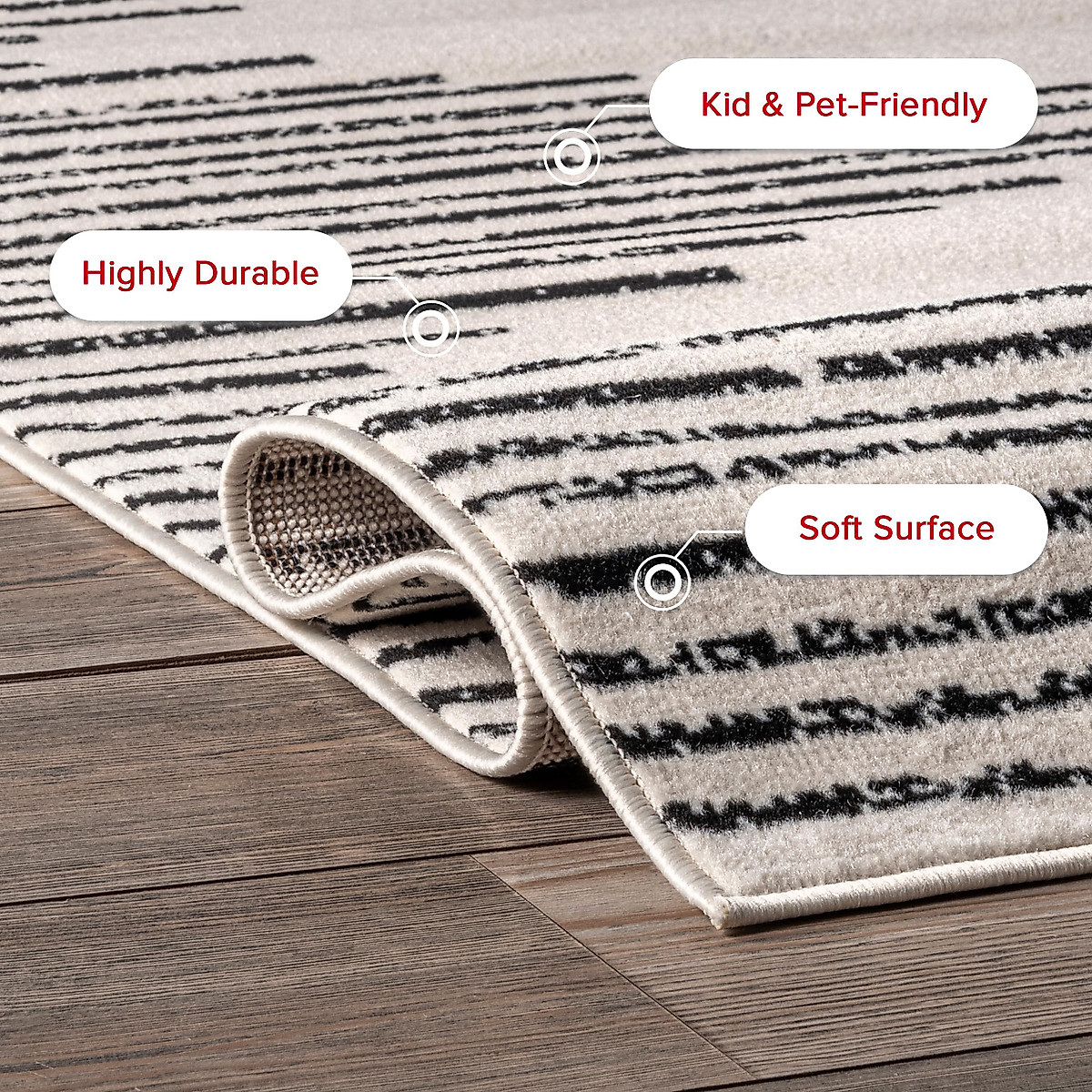 nuLOOM Romina Diamond Stripes Area Rug, 7x9, Beige