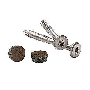 Pro Plug System for Fascia Plug and Screw Kit - Trex Select Saddle Fascia Plugs and Stainless Steel Screws- 9 x 1-7/8 T-20 Star Dr- 100 Pieces