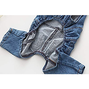 GUAGLL Pet Dog Clothing Washed Denim Comfort Stretch Jeans