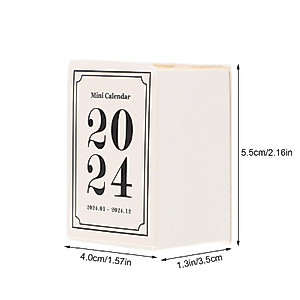 Operitacx Miniature Desk Calendar 2024 Tear Off Daily Calendar Memo Pad Calendar Aesthetic Time Scheduler Planner Agenda Organizer for Home Office School White