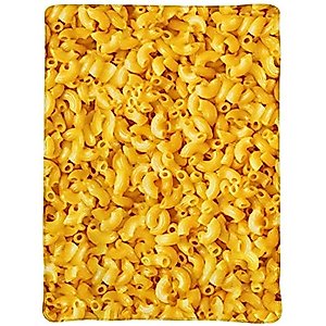 Macaroni and Cheese Couch Blanket,Fleece Throw Blanket Super Soft Warm Therma Plush Bed Couch Living Room