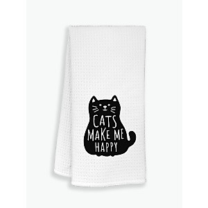ZJSYXXU Funny Black Cat Kitchen Towels Dishcloths,Cats Make Me Happy Dish Towels Tea Towels Hand Towels for Kitchen,Home Girl Room Decor,Gifts for Cat Lovers Girls Women