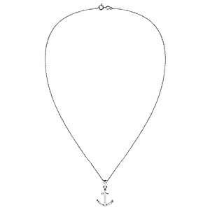 AeraVida Nautical Anchor Cross of Hope .925 Sterling Silver Pendant Necklace
