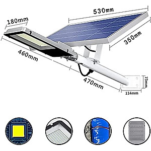 XLB-TYNFD 1000W LED Solar Street Lights with Remote Control, Dusk to Dawn Solar Powered Street Light 100000 Lumen Outdoor Light 6500K Daylight White Security Flood Light for Yard, Garden, Street