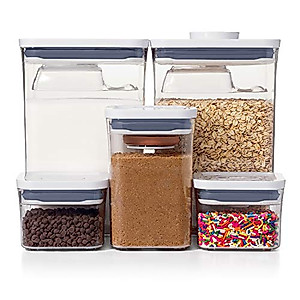 OXO Good Grips 5-Piece POP Container Set & Good Grips 8-Piece Baking Essentials POP Container Set, White