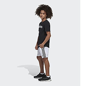 adidas boys Classic 3-stripes Shorts, White, 3T US