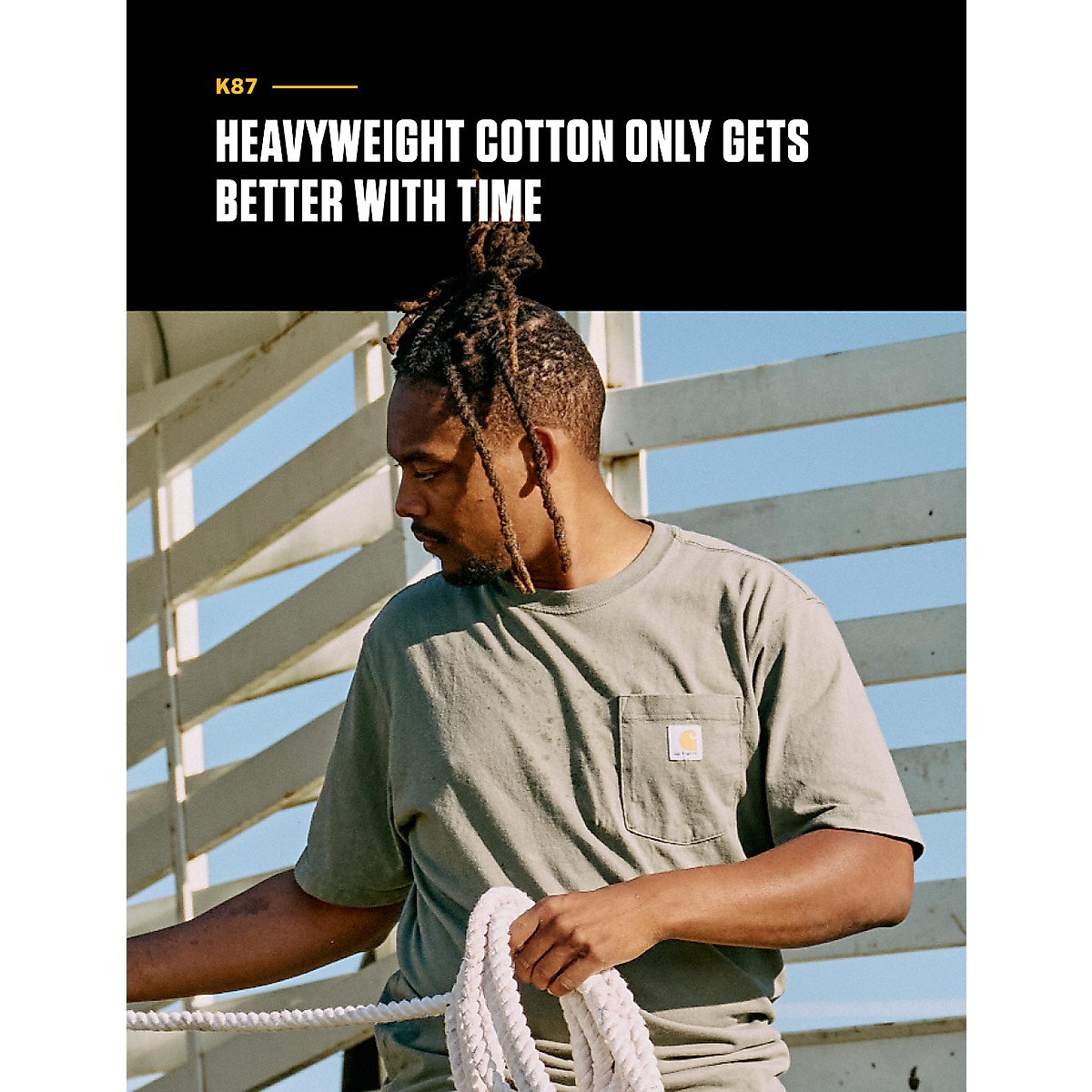 Carhartt Men's Loose Fit Heavyweight Short-Sleeve Pocket T-Shirt (Also Available in Big & Tall), Port, X-Large