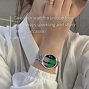 RICHONE [6Pack] Bling Case Compatible with Samsung Galaxy Watch 4 40mm 44mm Protector, Diamonds Cover Hard PC Bumper Frame (6 Colors, Watch 4 40mm)