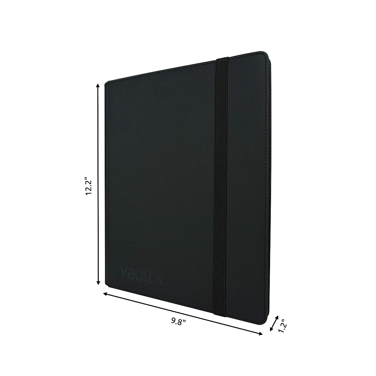 Vault X 9 Pocket Trading Card Binder with Secure Elastic Strap Fastener - Rigid Exo-Tec Folder with 20 Double-Sided Pages each with Side Loading Pockets Protect 360 Cards for TCG