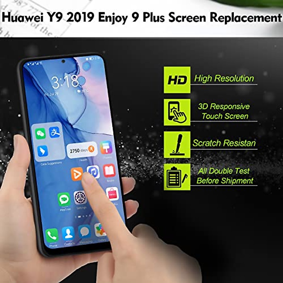 Ocolor Screen for Huawei Y9 2019 Enjoy 9 Plus Screen Replacement for Huawei Y9 2019 JKM-LX1 JKM-LX2 JKM-LX3 LCD Display Touch Digitizer Assembly