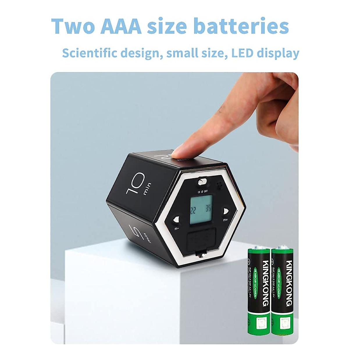 Hexagon Flip Pomodoro Timer,Magnetic Productivity Timer,Smart Study Countdown Kids Visual Timer for Kids,LED Display Digital Timer for Kitchen Cooking Exercise Classroom ADHD Reading (Black)