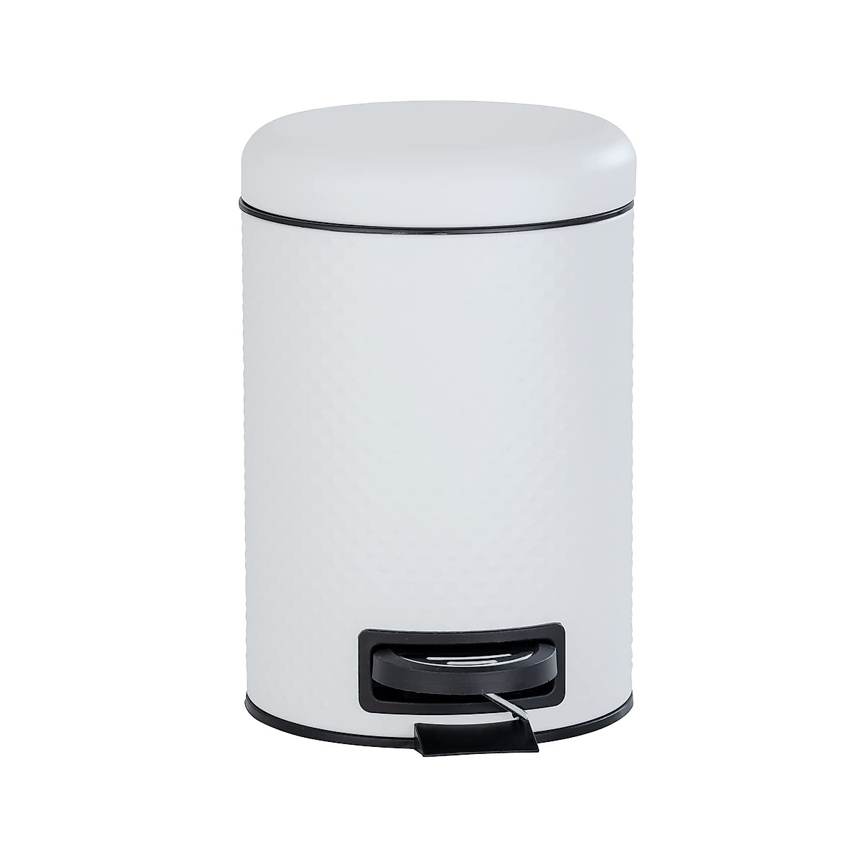 WENKO 0.79 liq. gal. Bathroom Trash Can, Dimensions (WxDxH): 8.9 x 6.7 x 9.8 in, Small Waste Basket, Small Garbage Can, 8.9 x 6.7 x 9.8 in, White