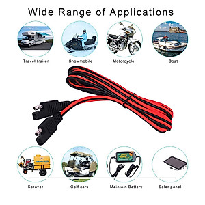 Yeebline 18AWG SAE Extension Cord, 2 Pin Cable 12V-24V Quick Disconnect DC Power Automotive Extension Cable 6 Feet for Camp Trailer Solar Panels