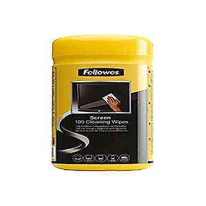Fellowes Pre-Moistened Screen Cleaning Wipes, 100 per Tub (99703)