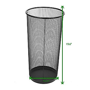 Mind Reader Umbrella Rack Stand For Canes Walking Sticks Umbrellas, Metal Mesh, Black