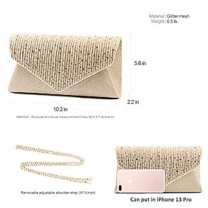 LXYGD Glitter Clutch Purses for Women Evening Bags and Cluthes Flap Envelope Handbags Formal Wedding Party Prom Purse