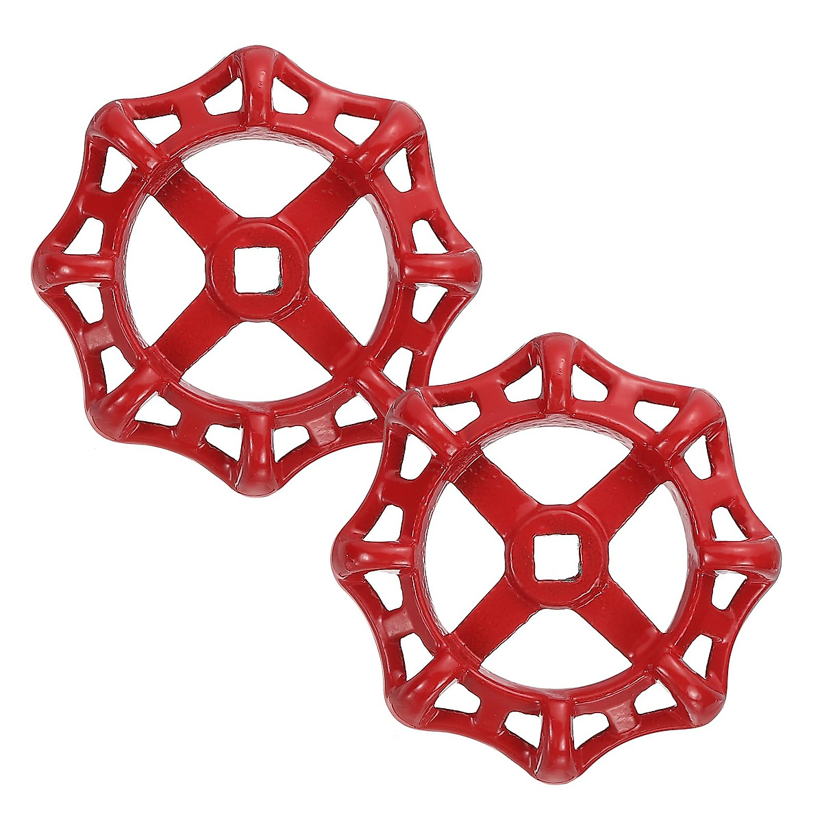 uxcell Outside Faucet Handles,2Pcs 9 x 9mm-Round Wheel Handle Water Spigot Handle Replacement for Garden, Courtyard, Bathroom (Red)