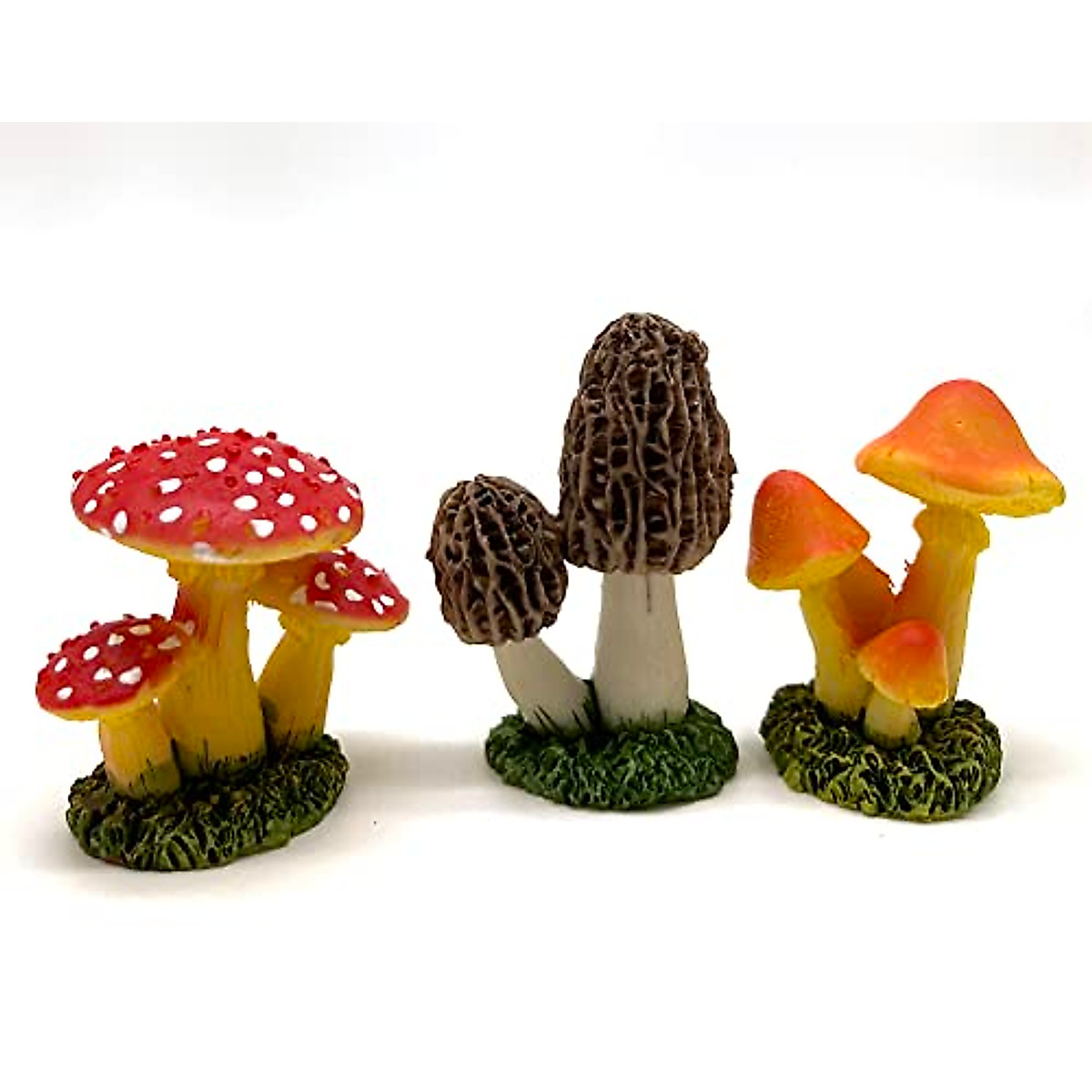 Aliotech 3pcs Mini Mushroom Figurines Lawn Garden Cute Micro Decoration Statues Figurines for Garden Ornaments Plant Pots Bonsai Landscape Model Ornaments Decor DIY