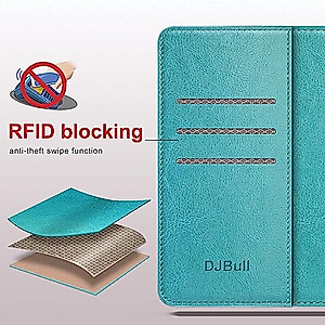 DJBull 2-in-1 Detachable for Samsung Galaxy S20+/S20 Plus 6.7 inch case with Credit Card Holder【RFID Blocking】,Flip Folio Book PU Leather Protective Cover Women Men for S20 Plus Phone case Blue Green