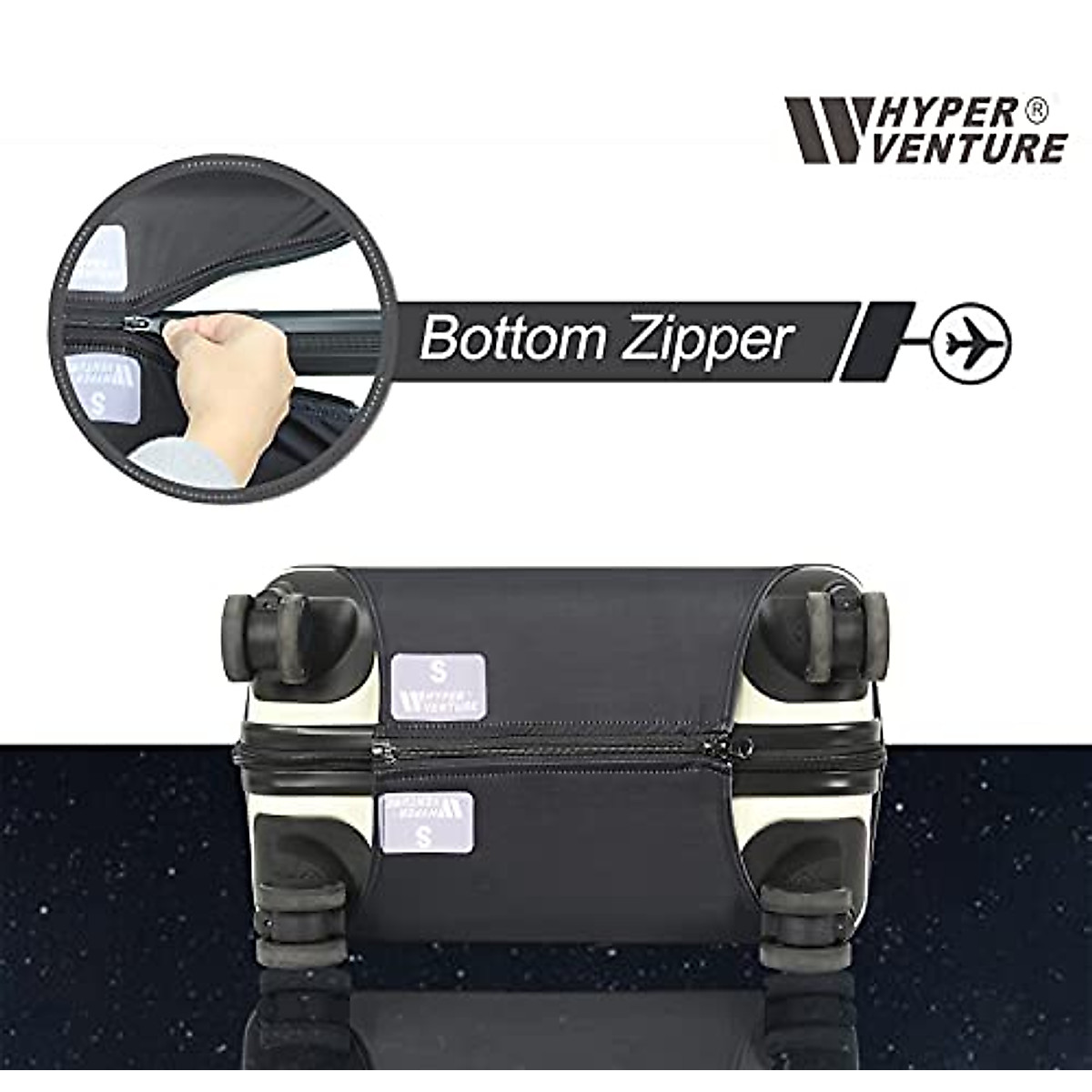 HYPER VENTURE Washable Luggage Cover - Fashion Suitcase Protector Fits 27-30 Inch Luggage (Color Dots, L)