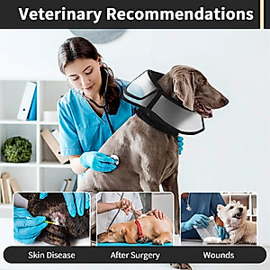 Kuoser Dog Cone, Adjustable Dog Cones for Small Dogs, Soft Dog Cone Collar for Dogs to Stop Licking, Comfy Pet Recovery Collars & Cones Alternative for Dogs After Surgery Wound Healing, Black S