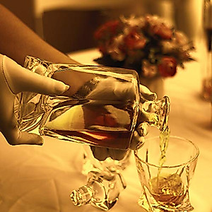 LUXU Whiskey Decanter,Twisted Whiskey Decanter with Stopper,Premium 25 oz Whiskey Decanter for Liquor Scotch Bourbon Vodka Brandy or Wine