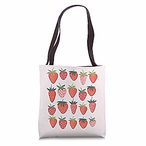 Cute Cottagecore Kawaii Strawberry Aesthetic Strawberries Tote Bag