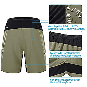 MOCOLY Mens Mountain Bike Shorts 3D Padded Lightweight Quick Dry MTB Cycling Shorts Riding Bicycle Shorts with Padding Green XL