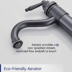 DeerValley DV-1J82813 Oil Rubbed Bronze Bathroom Sink Faucet Single Handle 360° Swivel Vessel Sink Faucet,Single Handle one Hole Bathroom Faucet Vanity Basin Mixer Tap