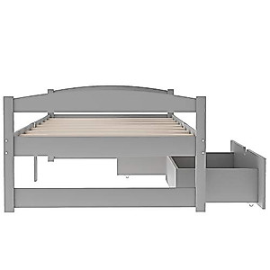 Lifeand Twin Size Daybed with 2 Drawers,Wood Storage Platform Bed for Kids Teens and Adults,No Box Spring Needed