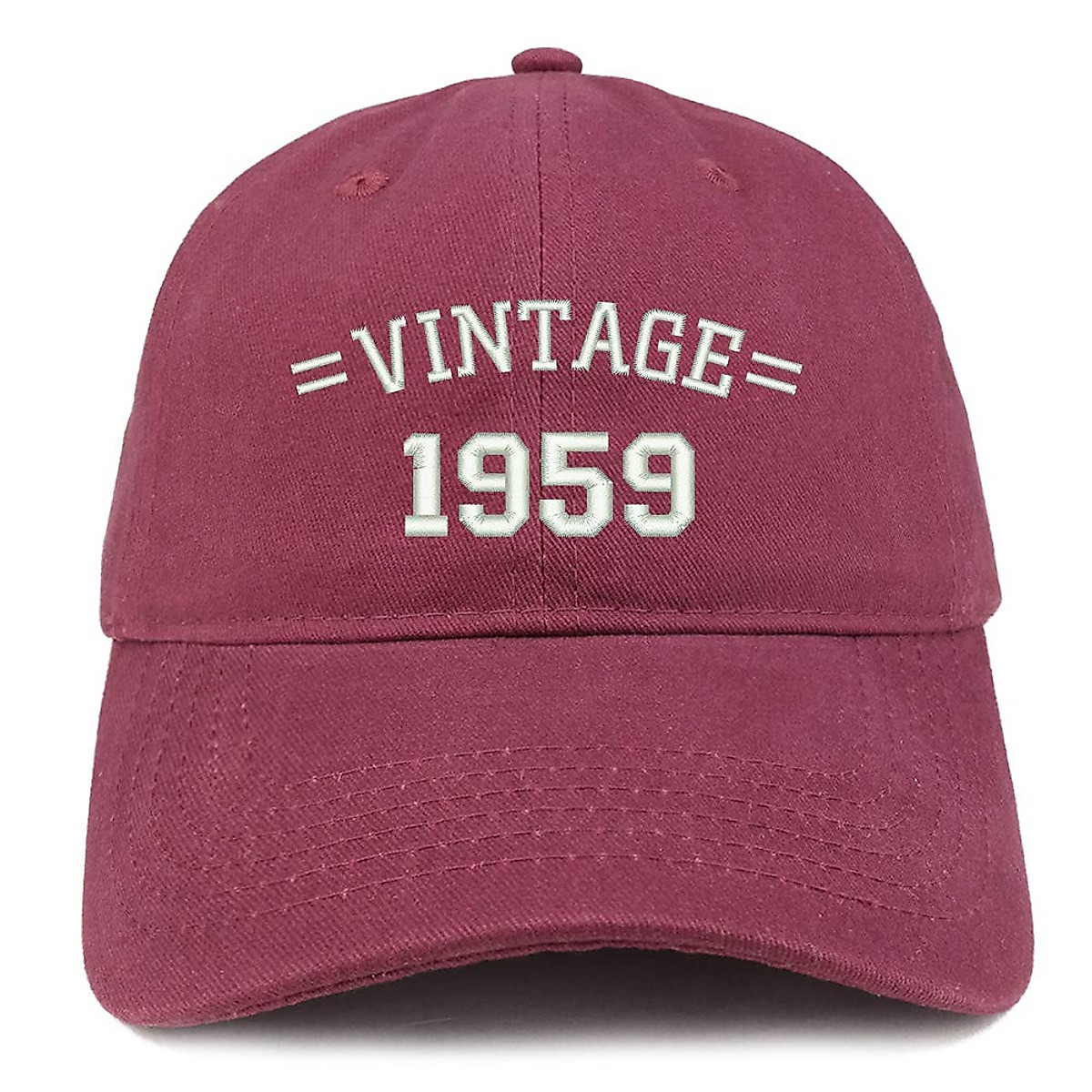 Trendy Apparel Shop Vintage 1959 65th Birthday Baseball Cap - Maroon