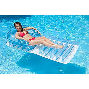 Poolmaster 85678 Poolmaster Swimming Pool Chair N Chaise Lounge Float Blue