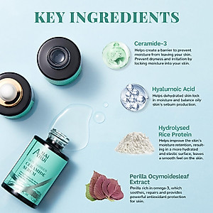 ANAI RUI Ceramide Face Serum, Calming Smooting Serum for face,Skin Barrier Repair Serum with Hyaluronic Acid, Reduces Wrinkles & Repairs Skin, Soothe Redness,Ceramide Moisturizer Serum 1 Fl.oz